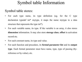 Symbol table in compiler Design | PDF