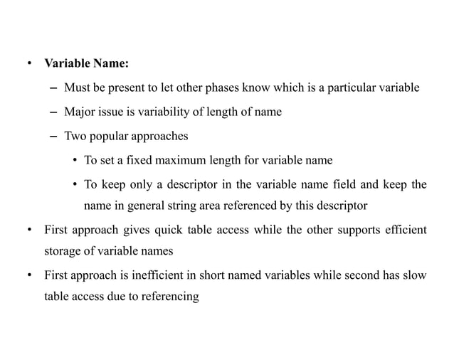 Symbol table in compiler Design | PDF