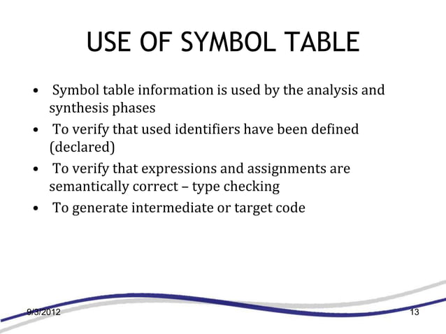 Symbol Table Design Compiler Construction