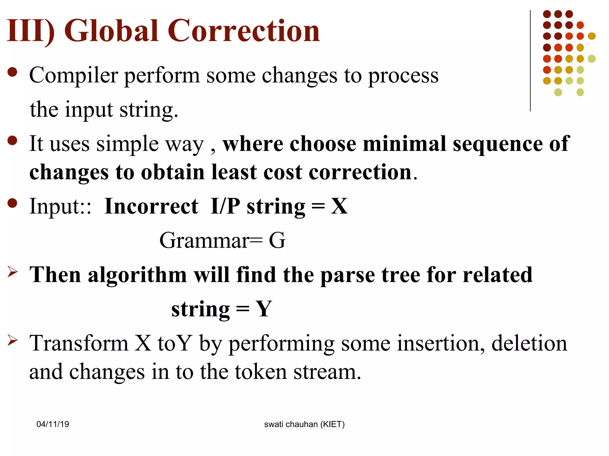 Symbol table management and error handling in compiler design | PPT