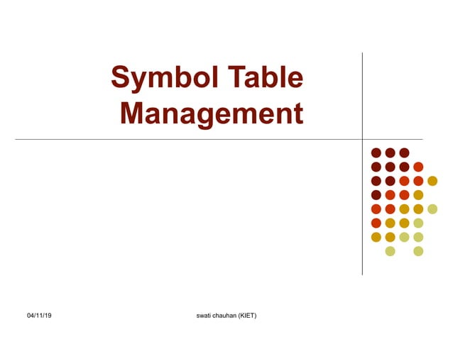 Symbol table management and error handling in compiler design | PPT | Programming Languages ...