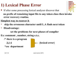 Symbol table management and error handling in compiler design | PPT