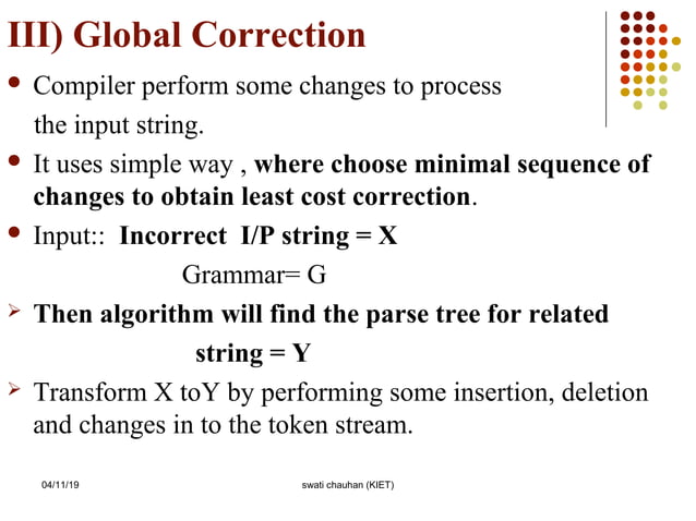 Symbol table management and error handling in compiler design | PPT | Programming Languages ...