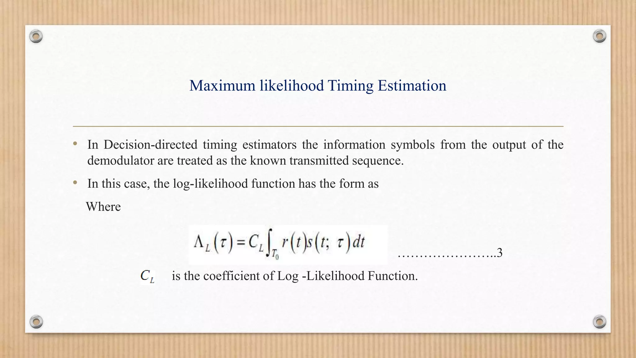 Symbol timing estimation by sachin maithani | PPT