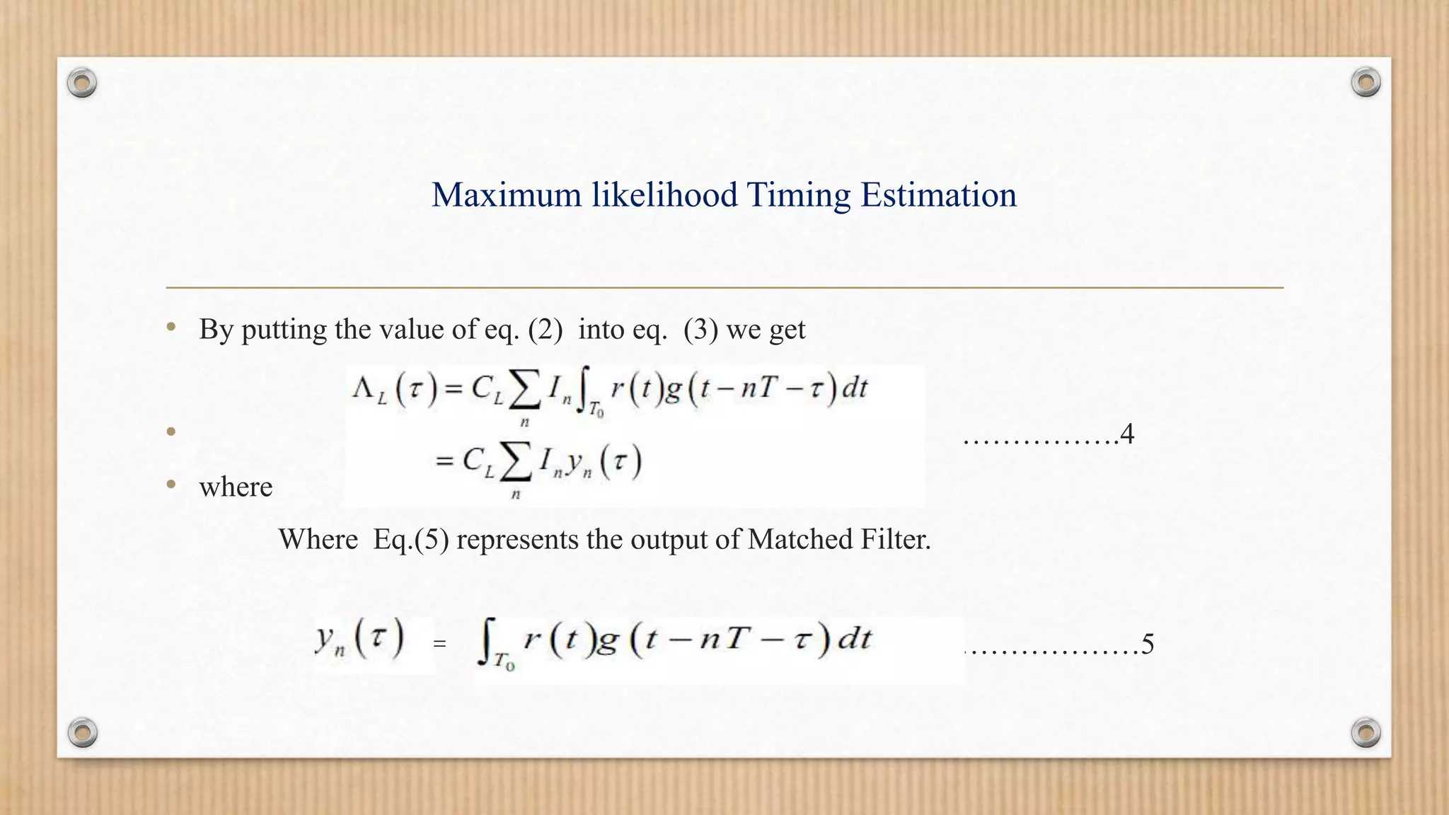 Symbol timing estimation by sachin maithani | PPT
