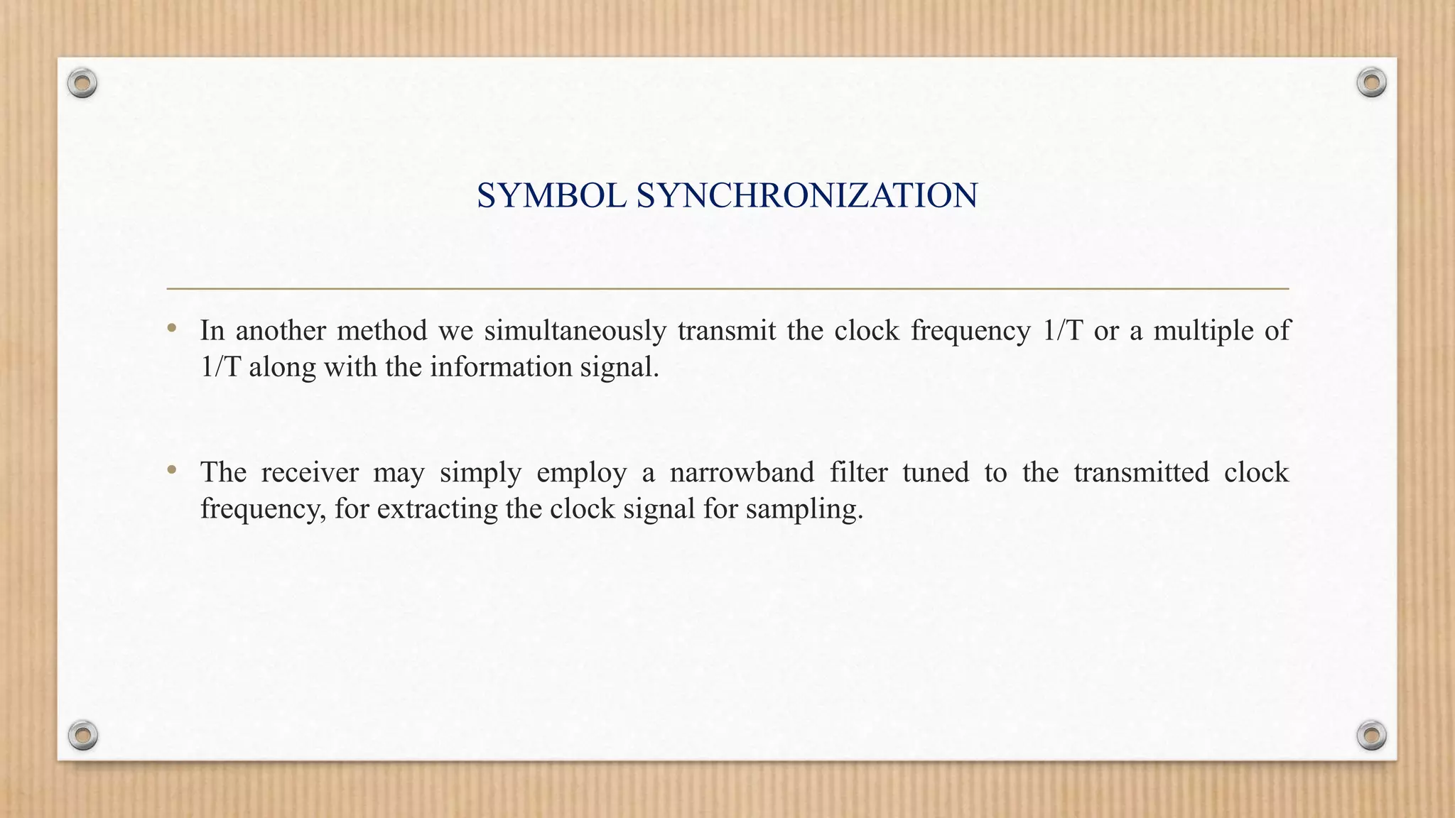 Symbol Timing Estimation By Sachin Maithani Ppt