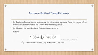 Symbol timing estimation by sachin maithani | PPT