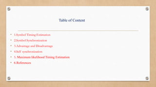 Symbol timing estimation by sachin maithani | PPT