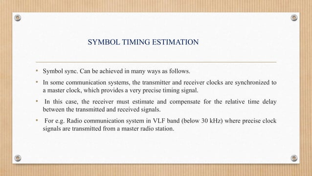 Symbol timing estimation by sachin maithani | PPT