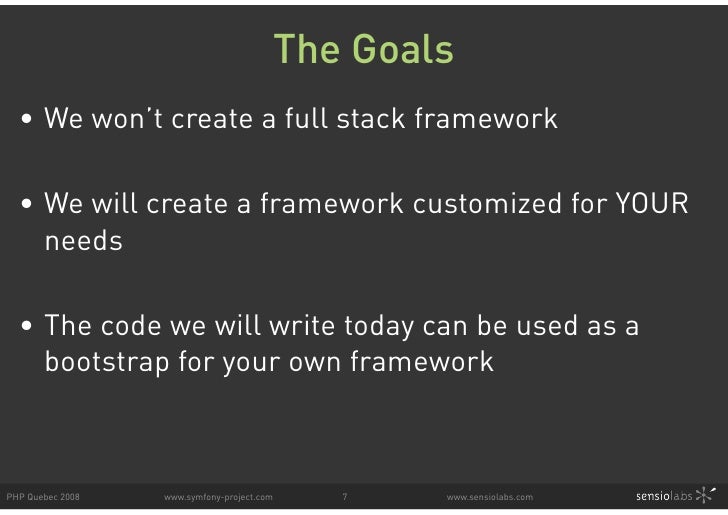 The Symfony Platform Create Your Very Own Framework Php Quebec 2008