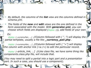 Symfony Admin Generator - generator.yml