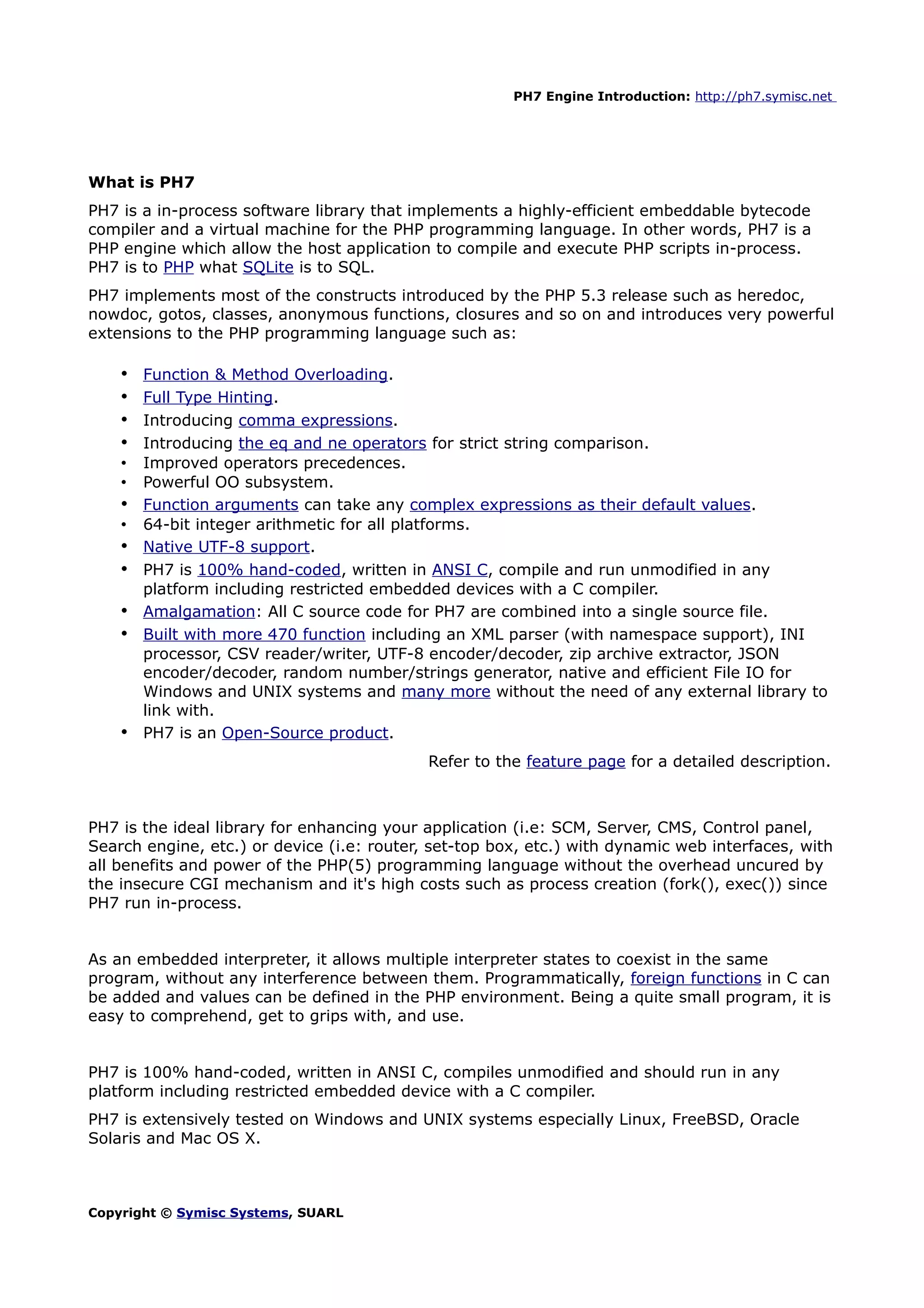 Introduction To Embedding The Ph7 Php Engine In A Cc Host Application Pdf