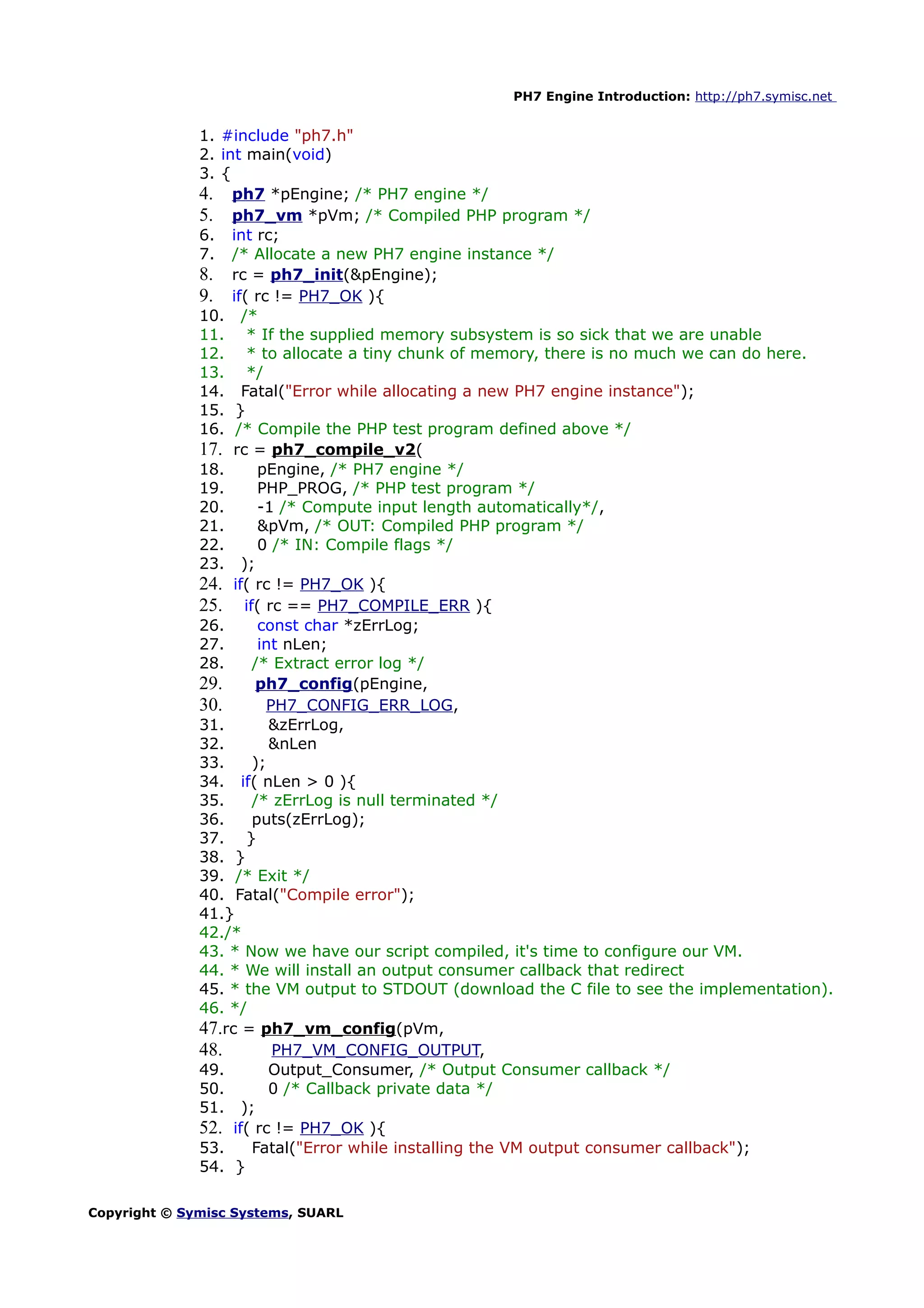Introduction To Embedding The Ph7 Php Engine In A Cc Host Application Pdf