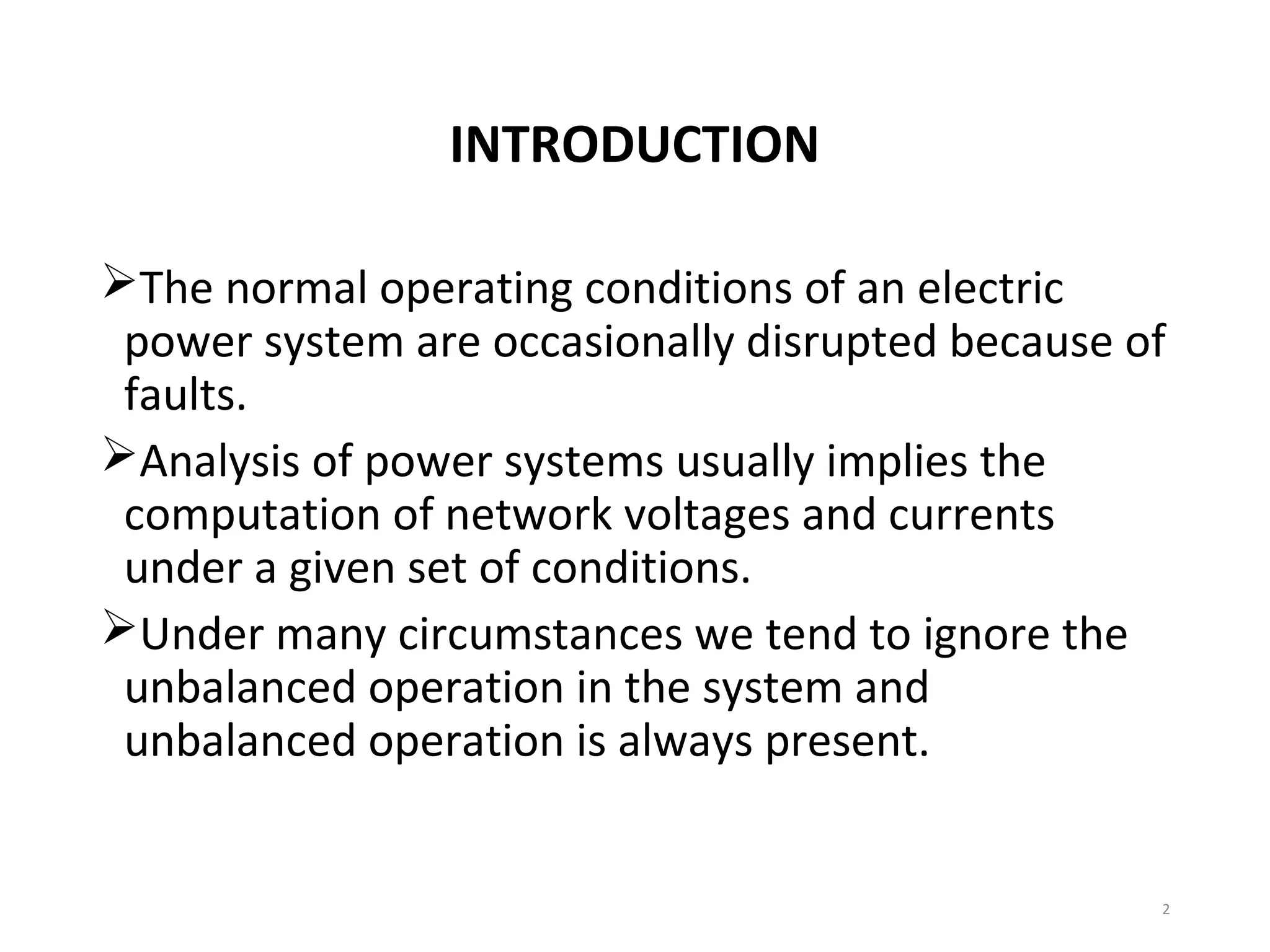 Symmetrical component method for 3 phase power representation | PPT