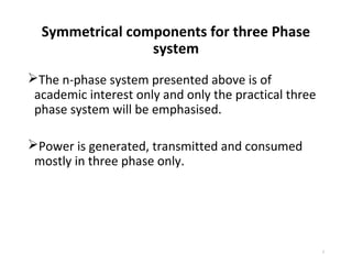 Symmetrical component method for 3 phase power representation | PPT