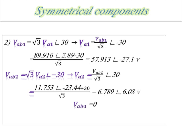 Symmetrical components | PDF