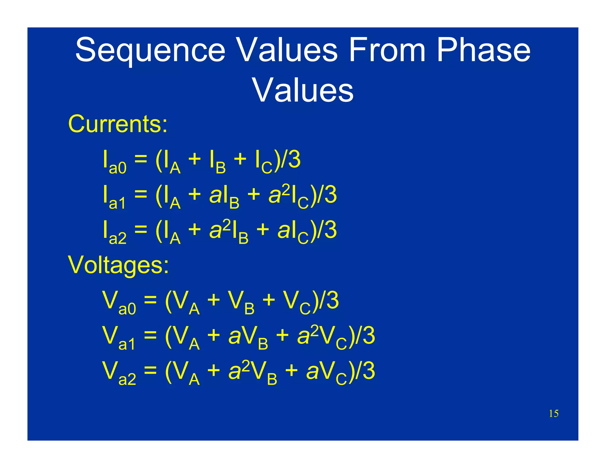 Symmetrical Components Fault Calculations | PDF