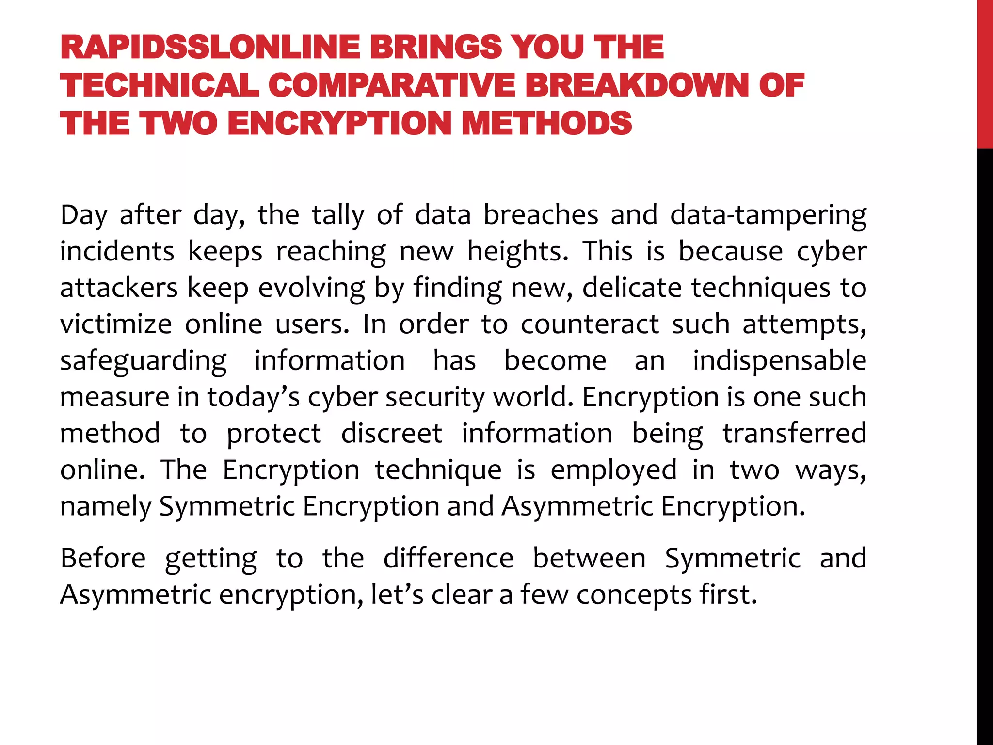 Symmetric and Asymmetric Encryption | PPTX | Internet | Computing