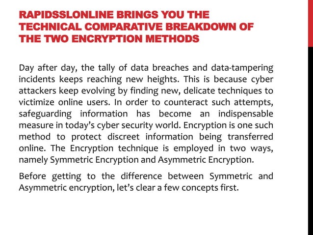Symmetric and Asymmetric Encryption | PPTX | Internet | Computing