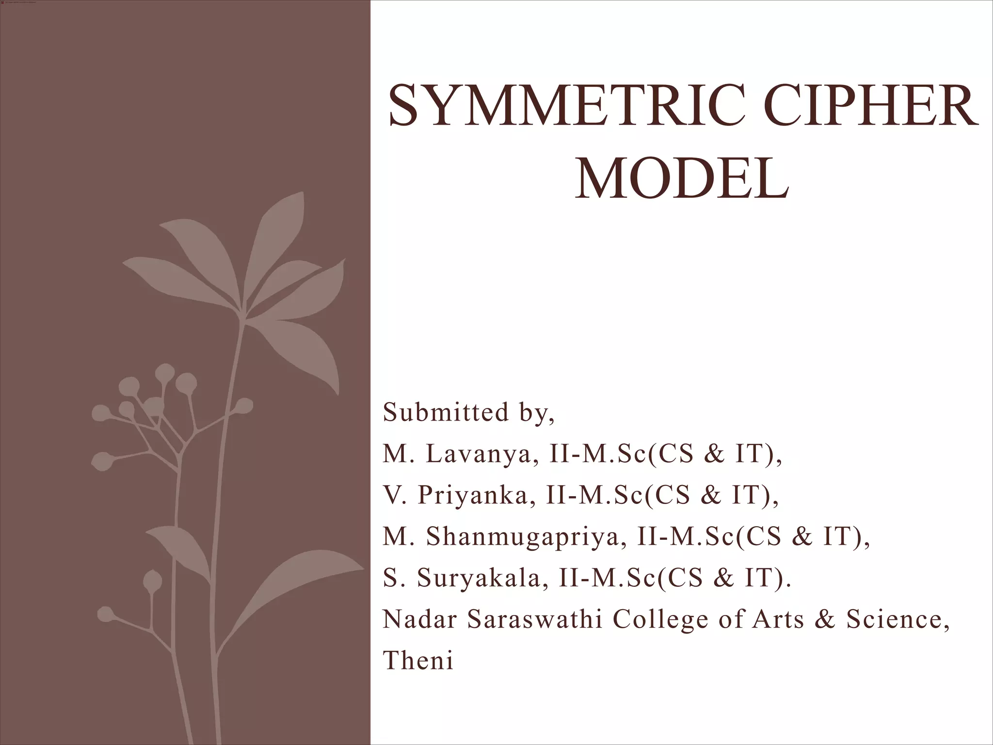 Symmetric ciphermodel | PPT