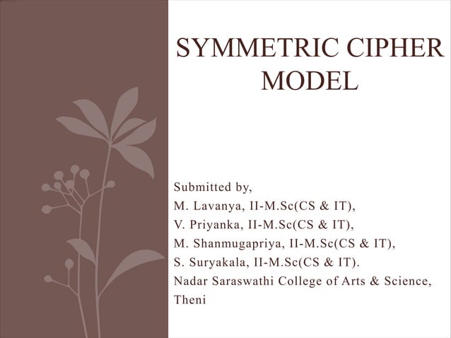 Symmetric ciphermodel | PPT