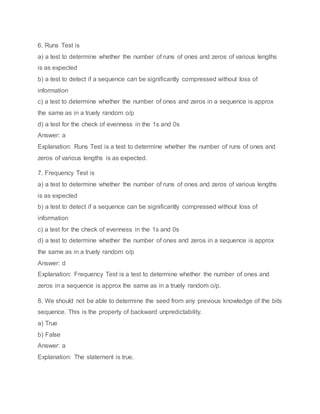 Symmetric ciphers questions and answers | PDF