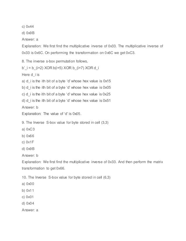 Symmetric ciphers questions and answers