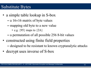Symmetric encryption and message confidentiality | PPTX