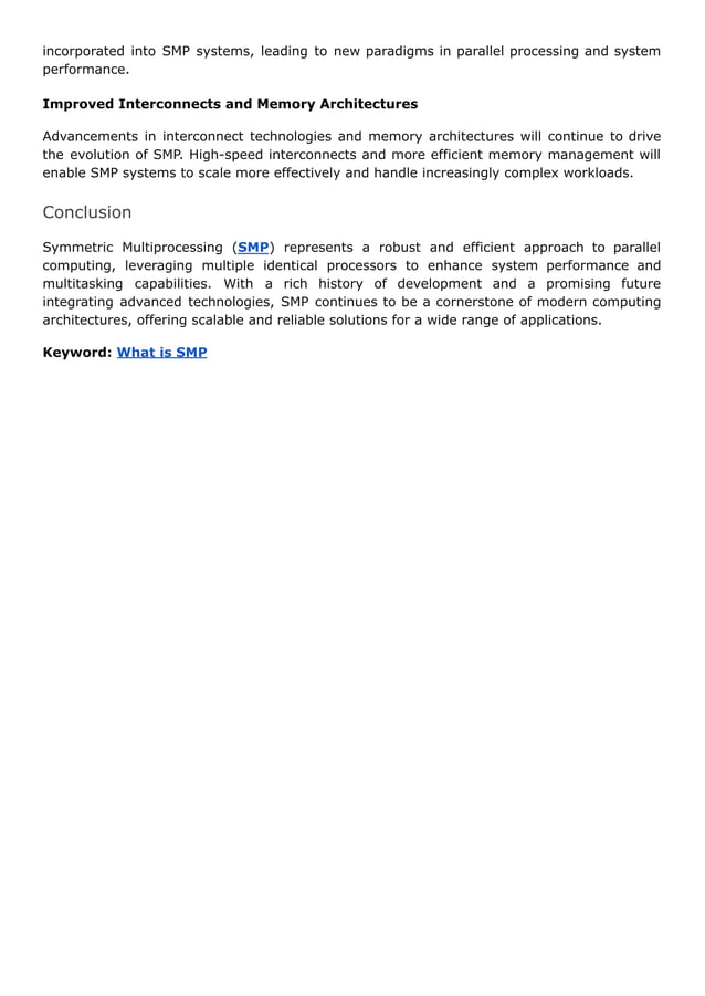 Symmetric Multiprocessing Smp A Comprehensive Guide Pdf