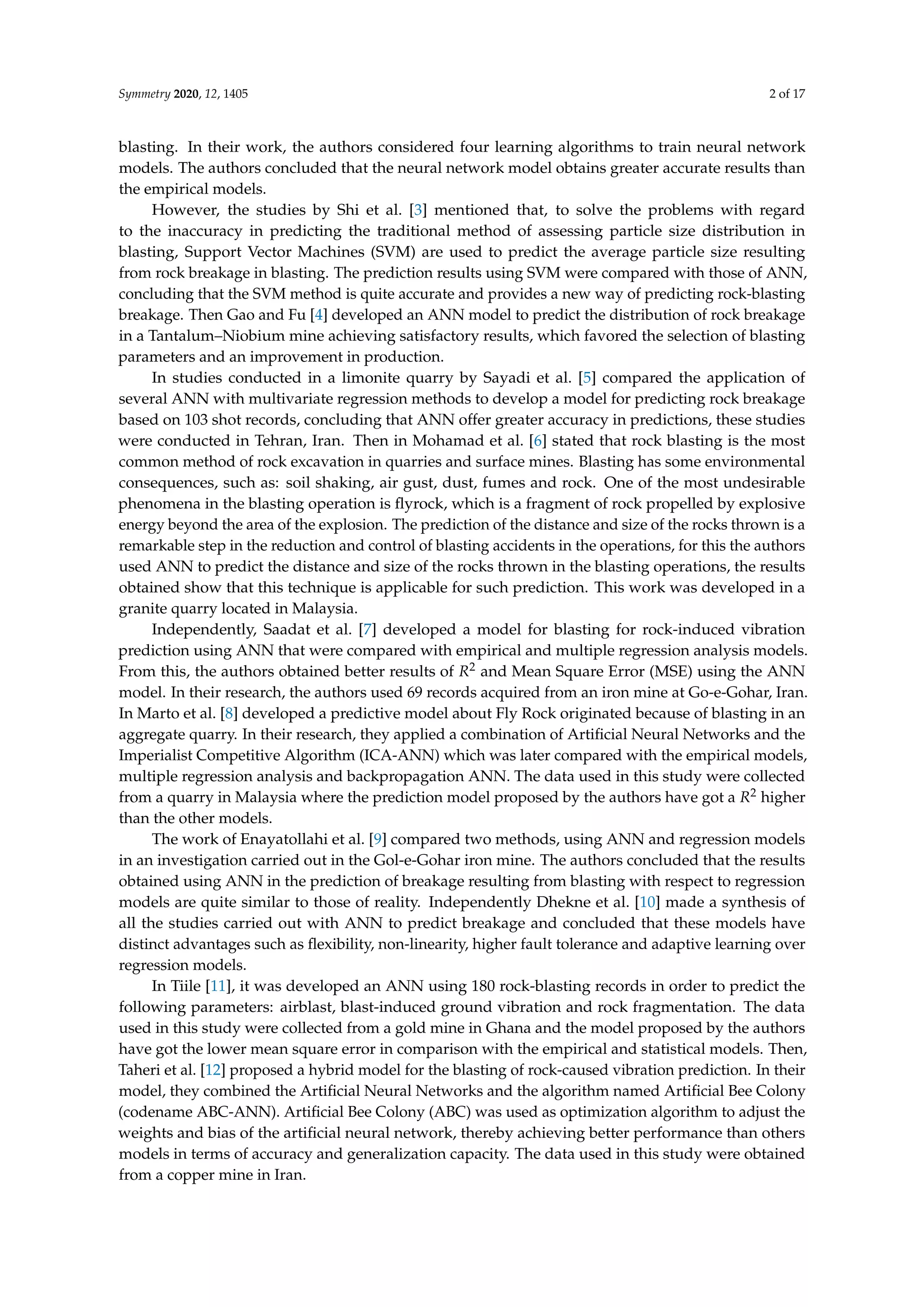 Design of a Predictive Model of Rock Breakage by Blasting Using Artificial Neural Networks | PDF ...
