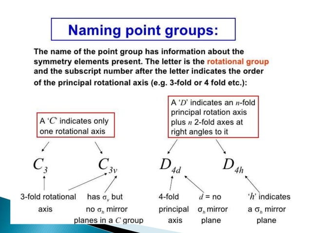 Symmetry and group theory | PPTX | Chemistry | Science