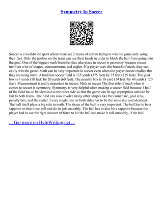 Symmetry In Soccer | PDF
