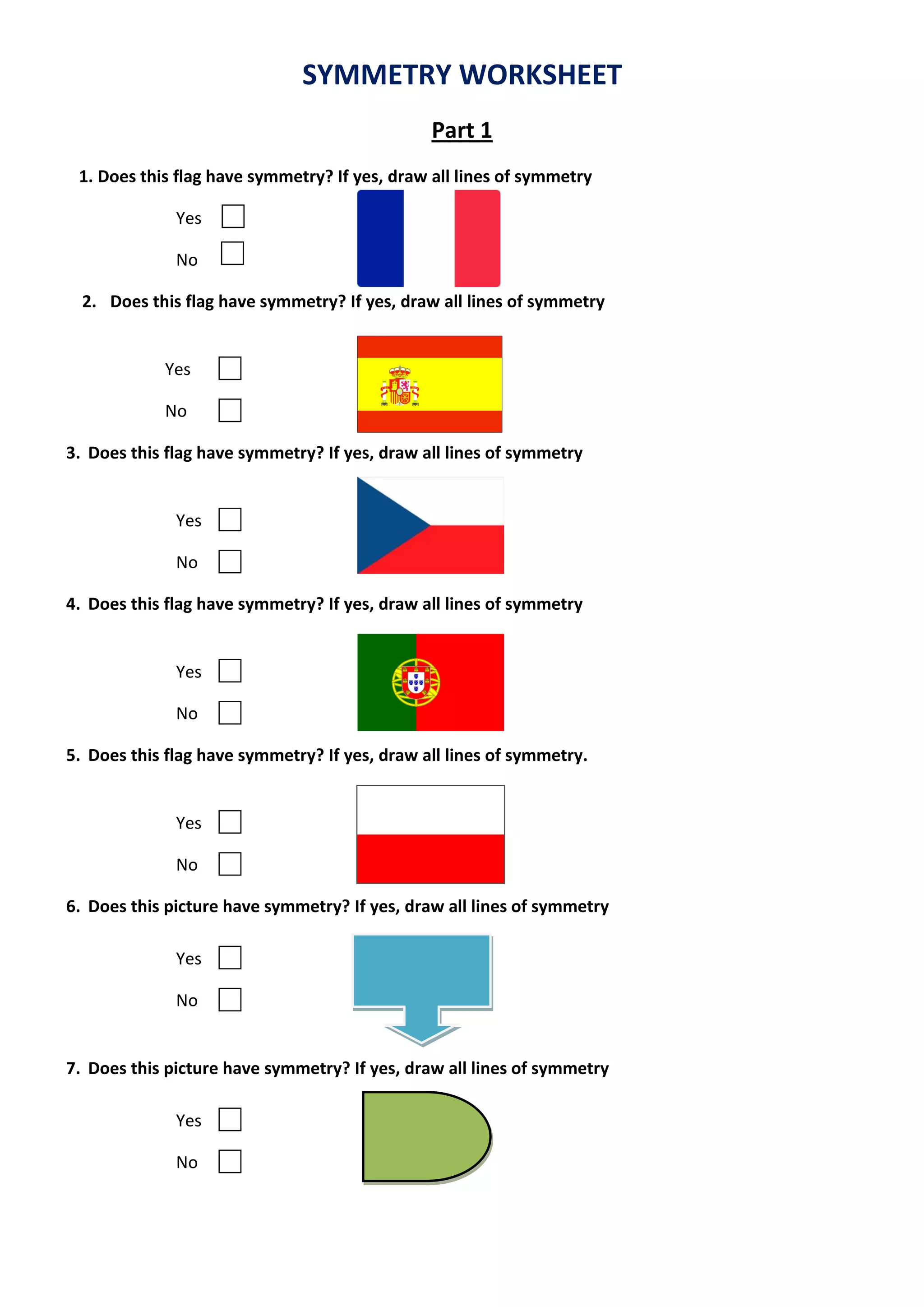 Symmetry Worksheet Poland | PDF
