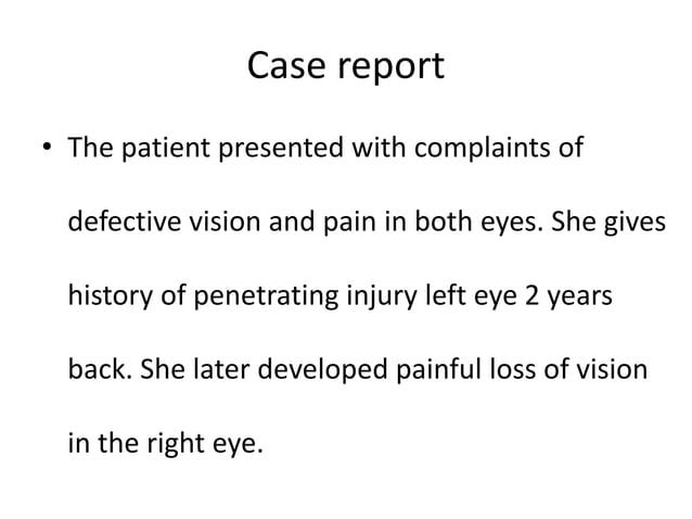 Sympathetic ophthalmia | PPTX | Eye and Vision Conditions | Diseases ...