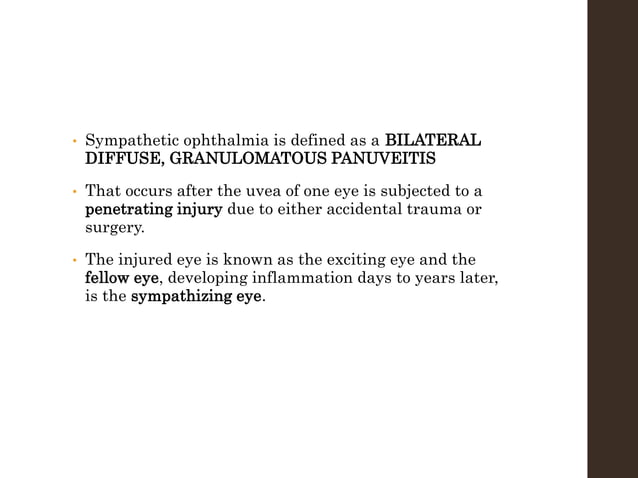 Sympathetic ophthalmitis | PPTX
