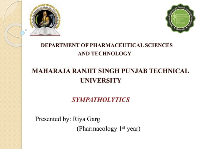 Sympatholytics | PPTX | Chemistry | Science