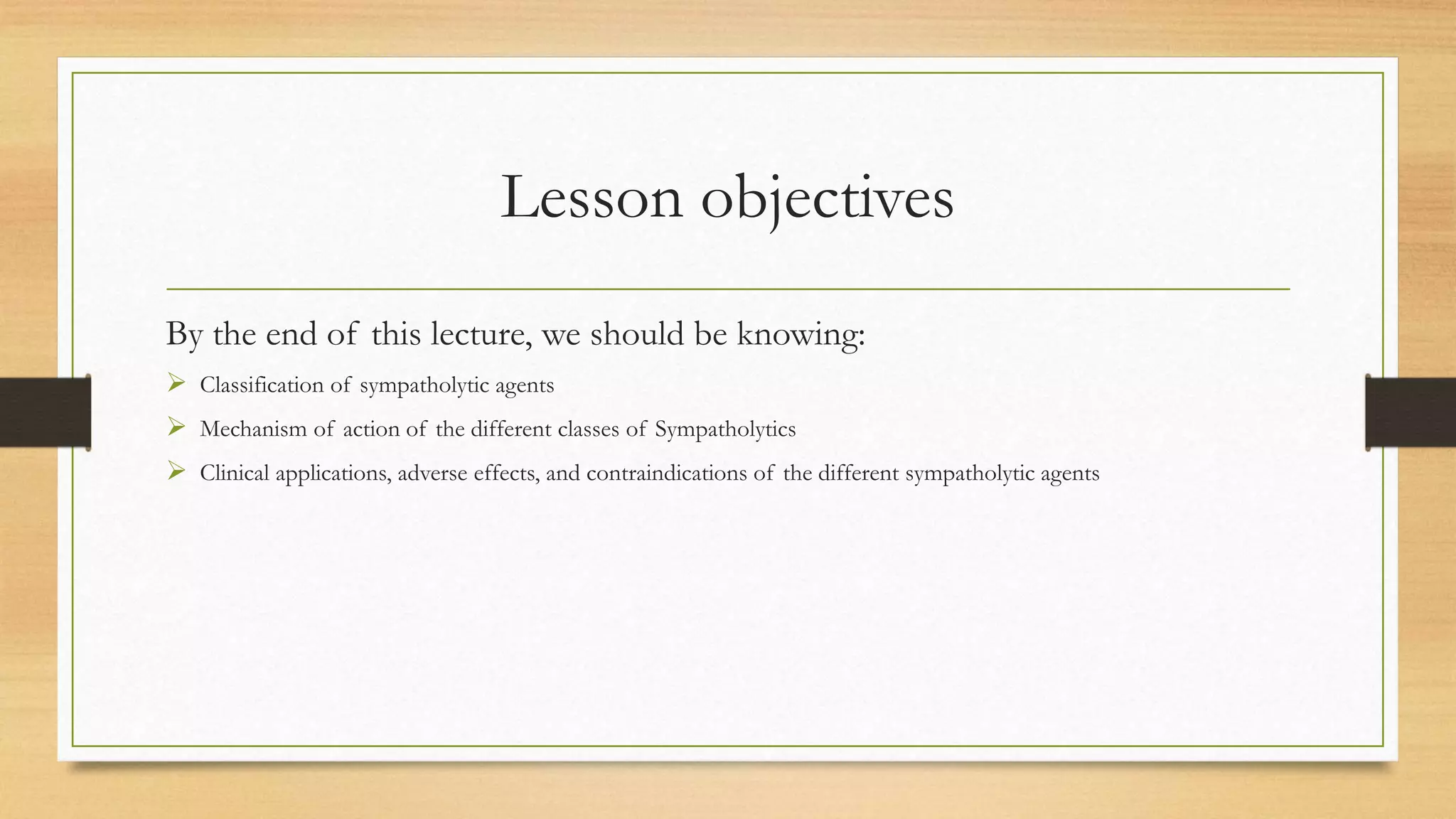 Sympatholytics (dr ibanda) | PPTX