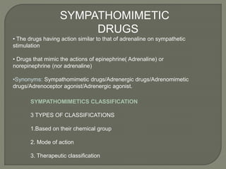 Sympathomimetic drugs | PPT
