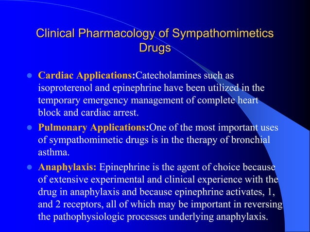 Sympathomimetic Drugs By Dr Fahad.pptx.. | PPT