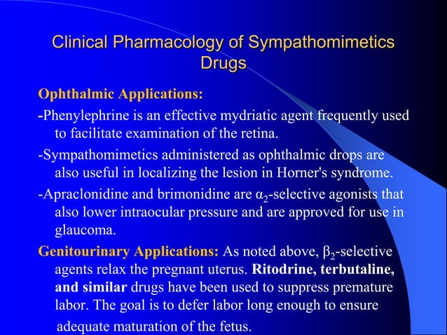 Sympathomimetic Drugs By Dr Fahad.pptx.. | PPT