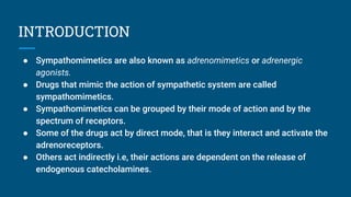 SYMPATHOMIMETIC DRUGS (MC-I).pptx
