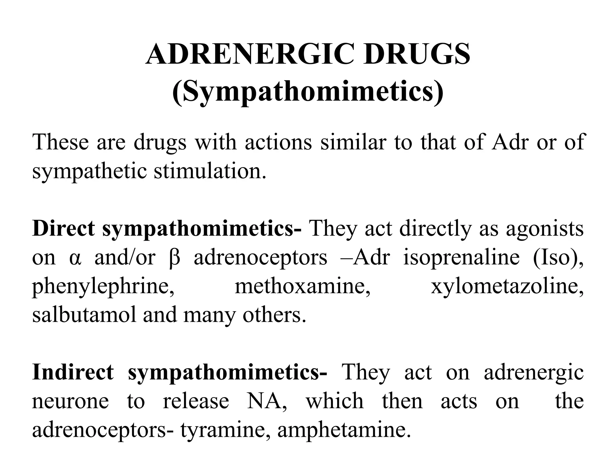 Sympathomimetics | PPTX