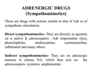 Sympathomimetics | PPTX | Heart and Cardiovascular Diseases | Diseases ...