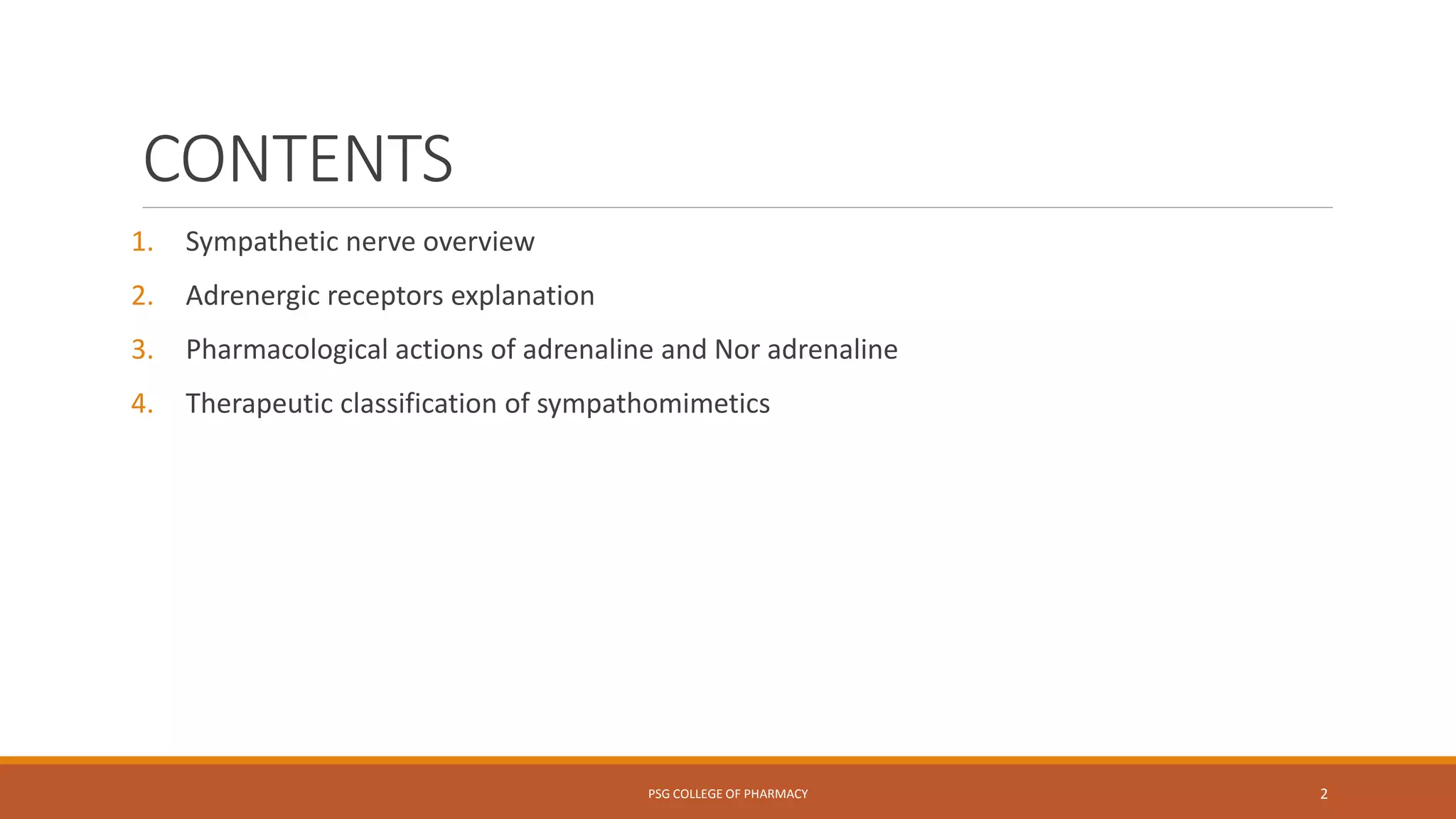 Sympathomimetics- pharmacology | PPTX