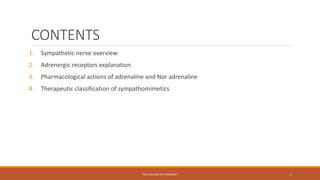 Sympathomimetics- pharmacology | PPTX