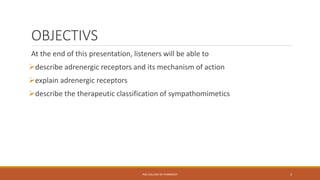 Sympathomimetics- pharmacology | PPTX