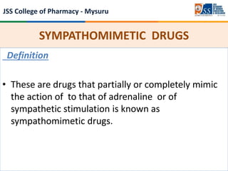 Sympathomimetics | PPTX