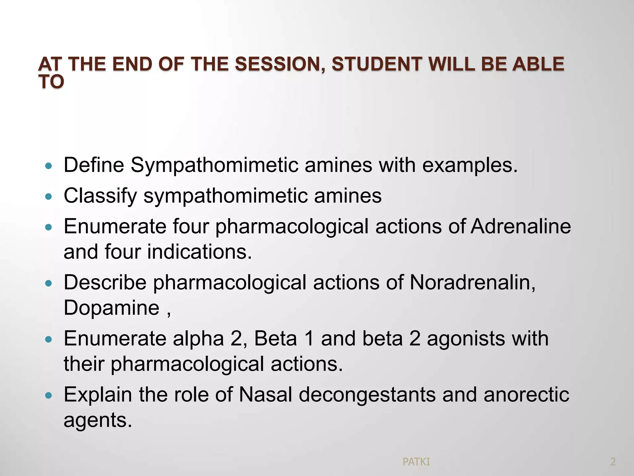 Sympathomimetics and blockers | PPT