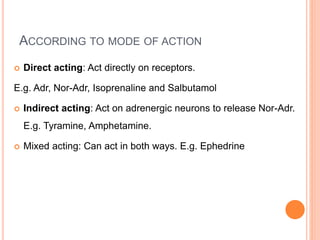 Sympathomimetics Classification and SAR.ppt