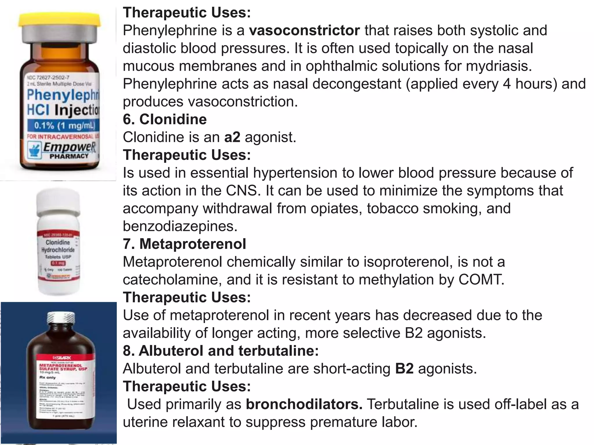 Sympathomimetics or Adrenergic Agonists (Introduction, Classification ...